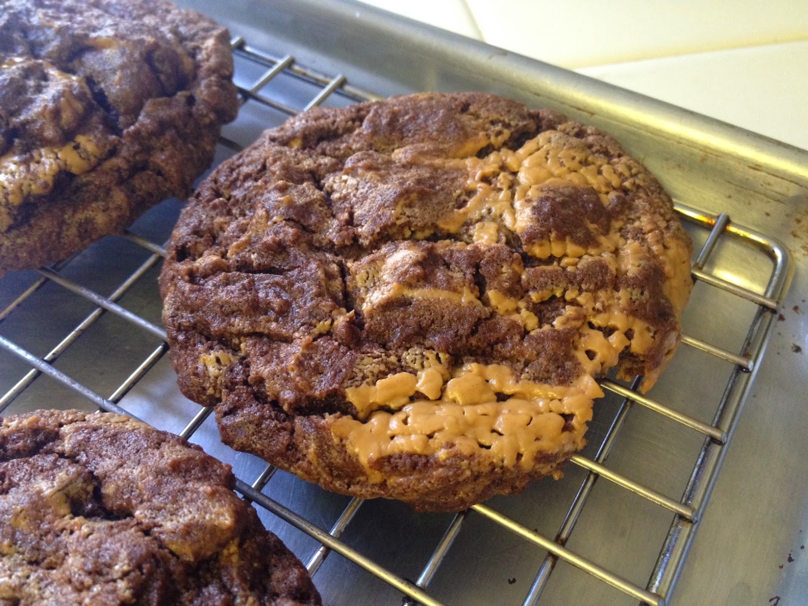 Live... Bake... Love...: Double Chocolate Peanut Butter Swirl Cookies