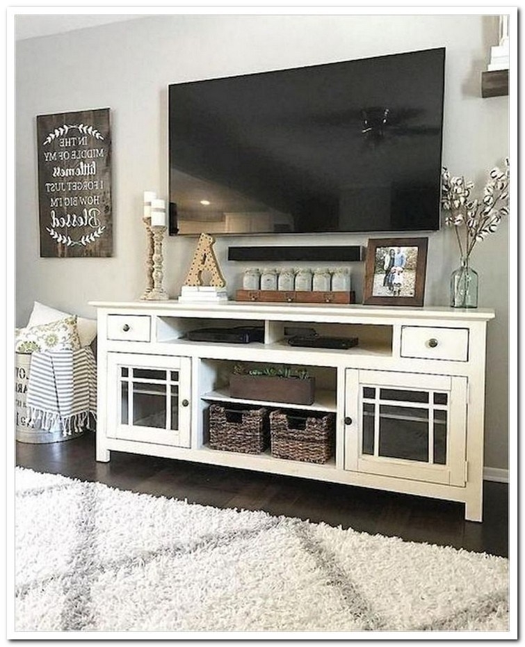 35+ Stunning TV Stand Decorations to Beautify Your Living Room | ARA HOME