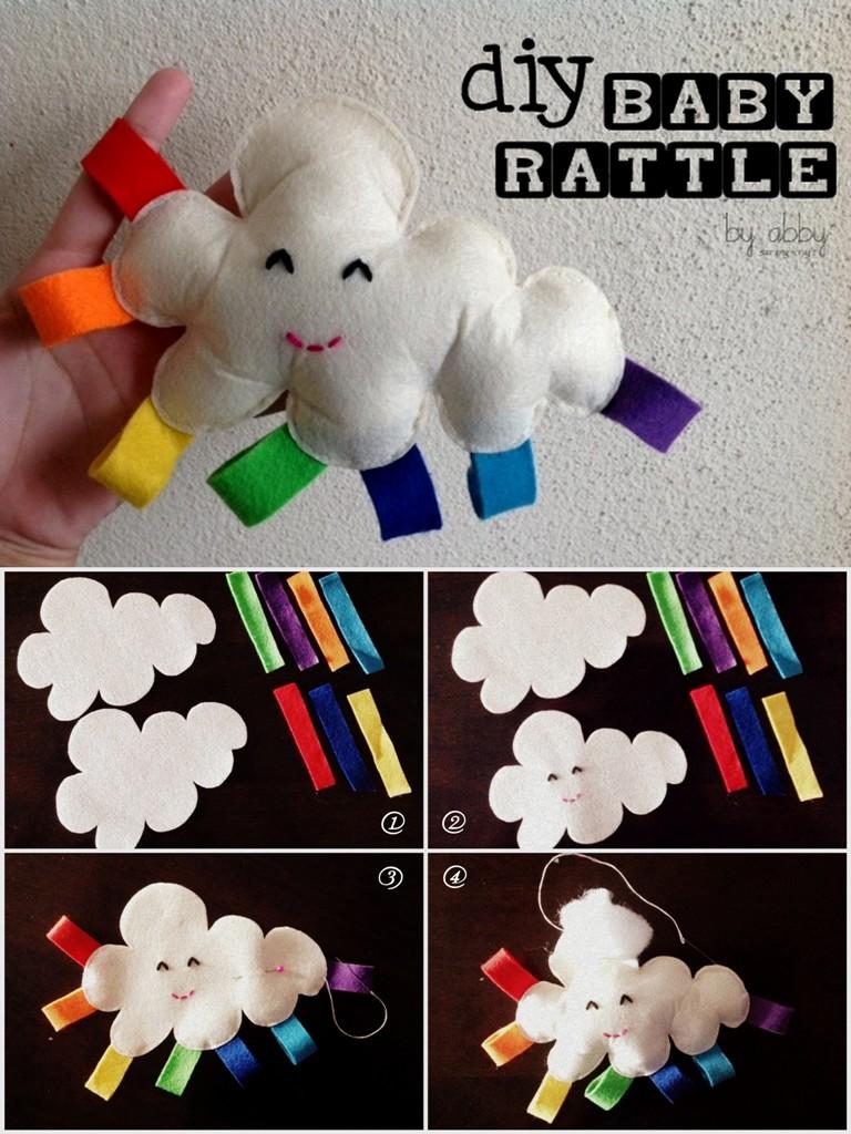 sarang craft : My Weekend Project #7: Rainbow Cloud Baby Rattle