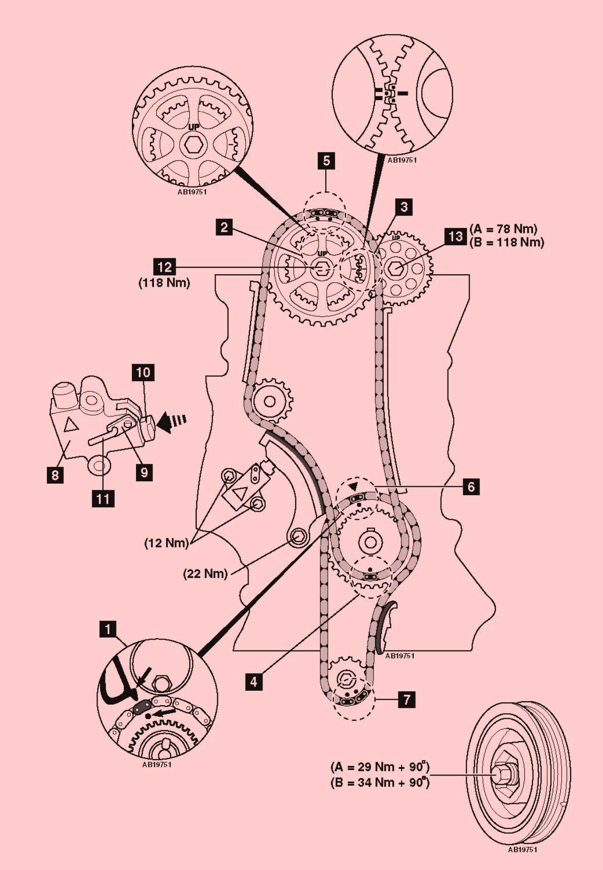 Honda Accord 2003-08 engine chain timing diagram