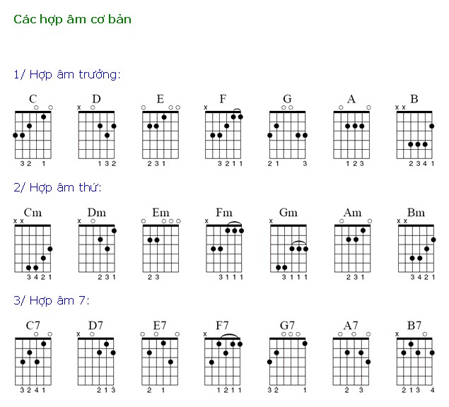 Hợp Âm Cơ Bản Guitar -Tổng hợp các kinh nghiệm cơ bản nhất trong guitar ...