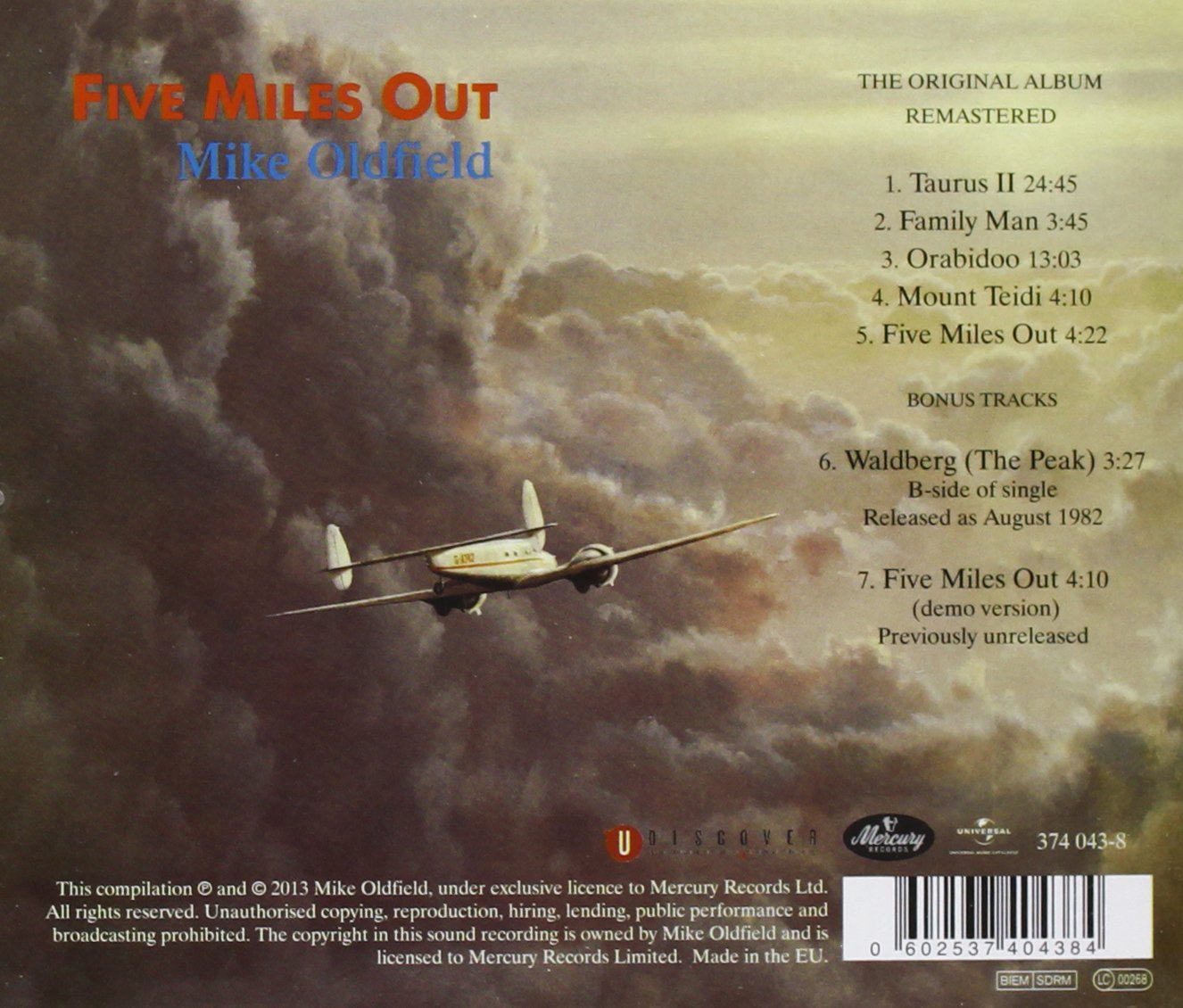 Classic Rock Covers Database: Mike Oldfield - Five Miles Out (1982)