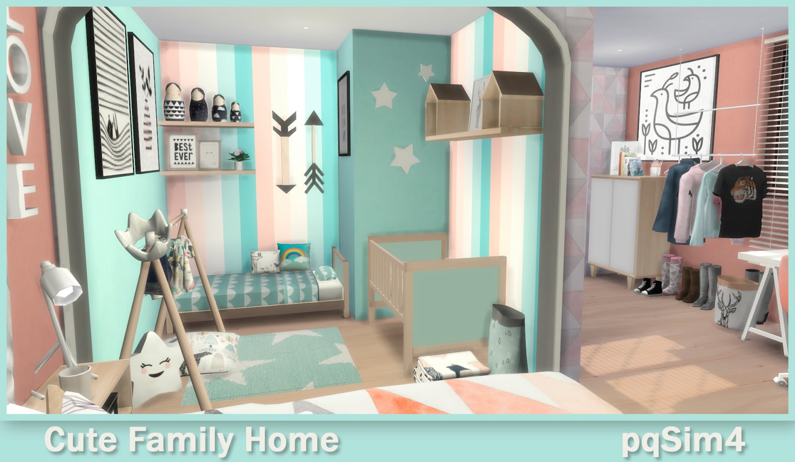 Cute Family Home. The Sims 4 Speed Build.