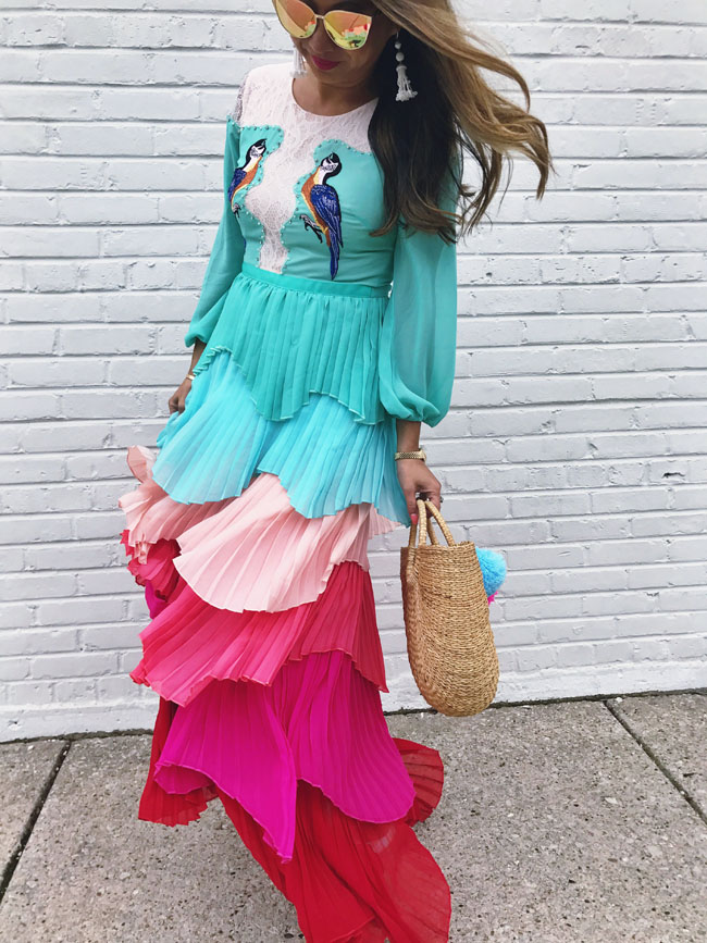 The Only Dress You Need for Spring - Rainbow Parrot Dress - Red Soles ...