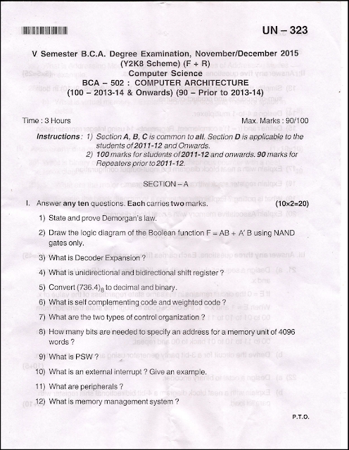 Bangalore University B.c.a. Computer Science Bca - 502 : Computer ...
