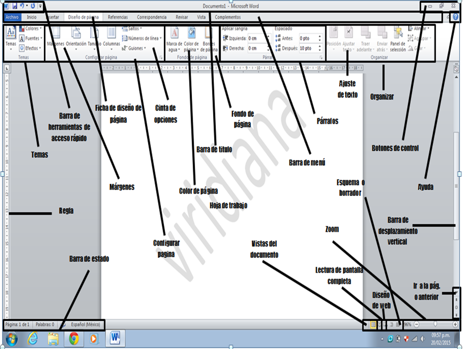 Licenciatura en Educación Primaria: Partes de Word