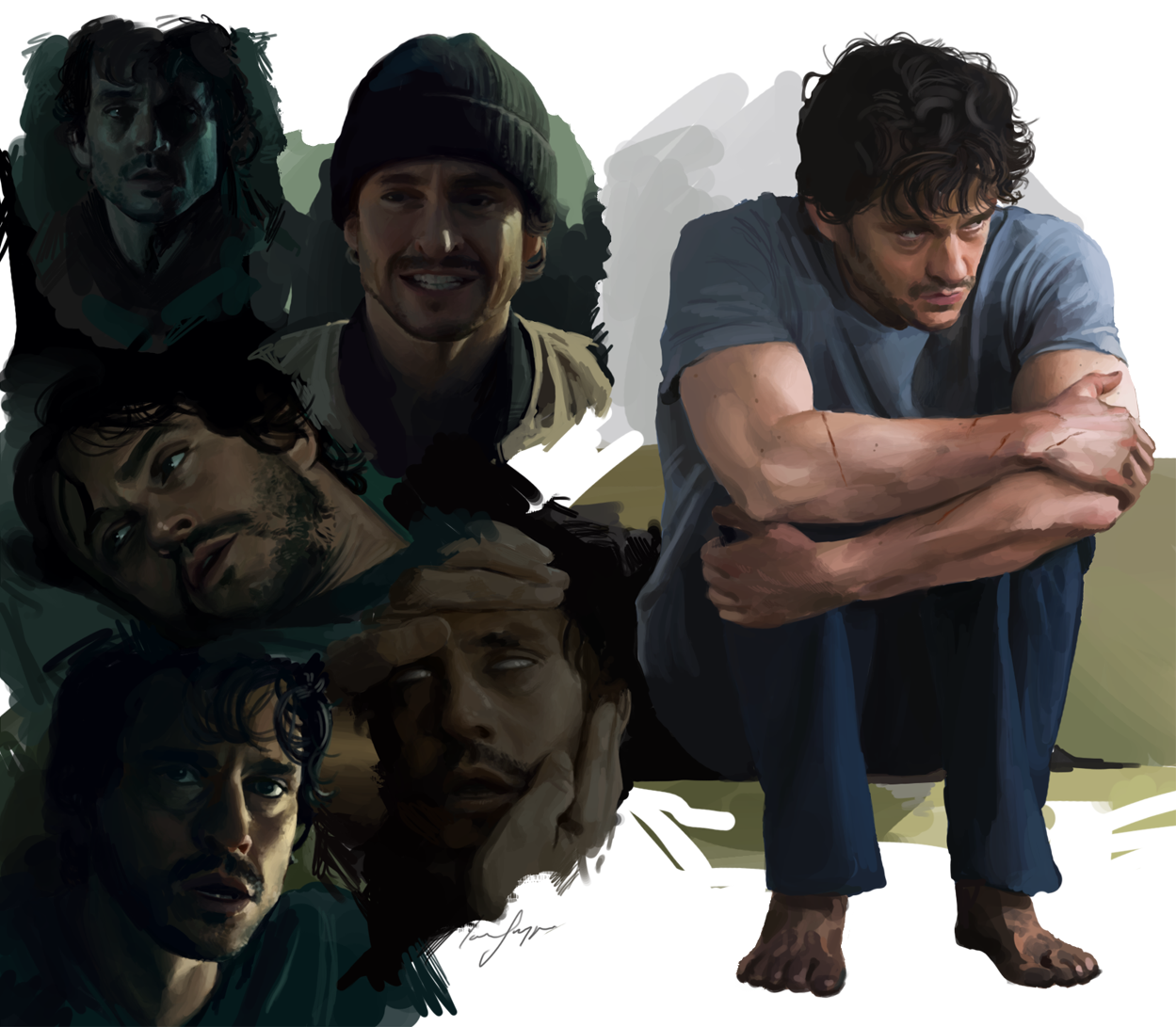 Some quick studies of Will Graham from Hannibal to practice lighting ...