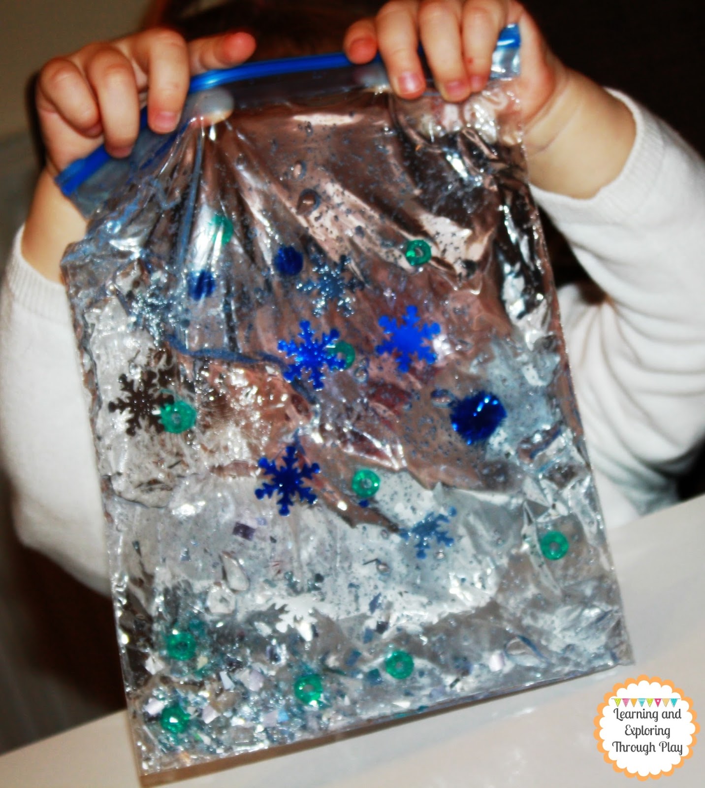 Learning and Exploring Through Play: Frozen Inspired Sensory Bag
