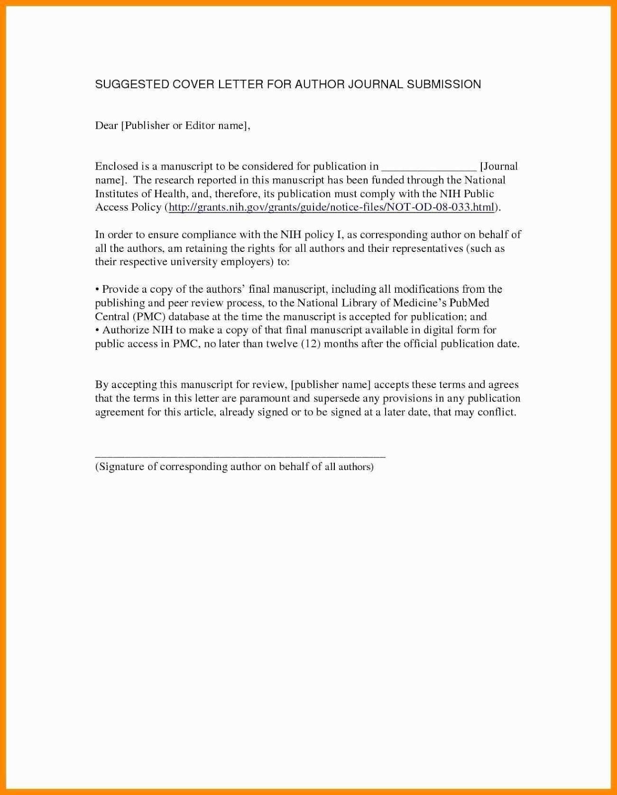 Cover Letter Sample For Journal Publication ~ Resume Letter
