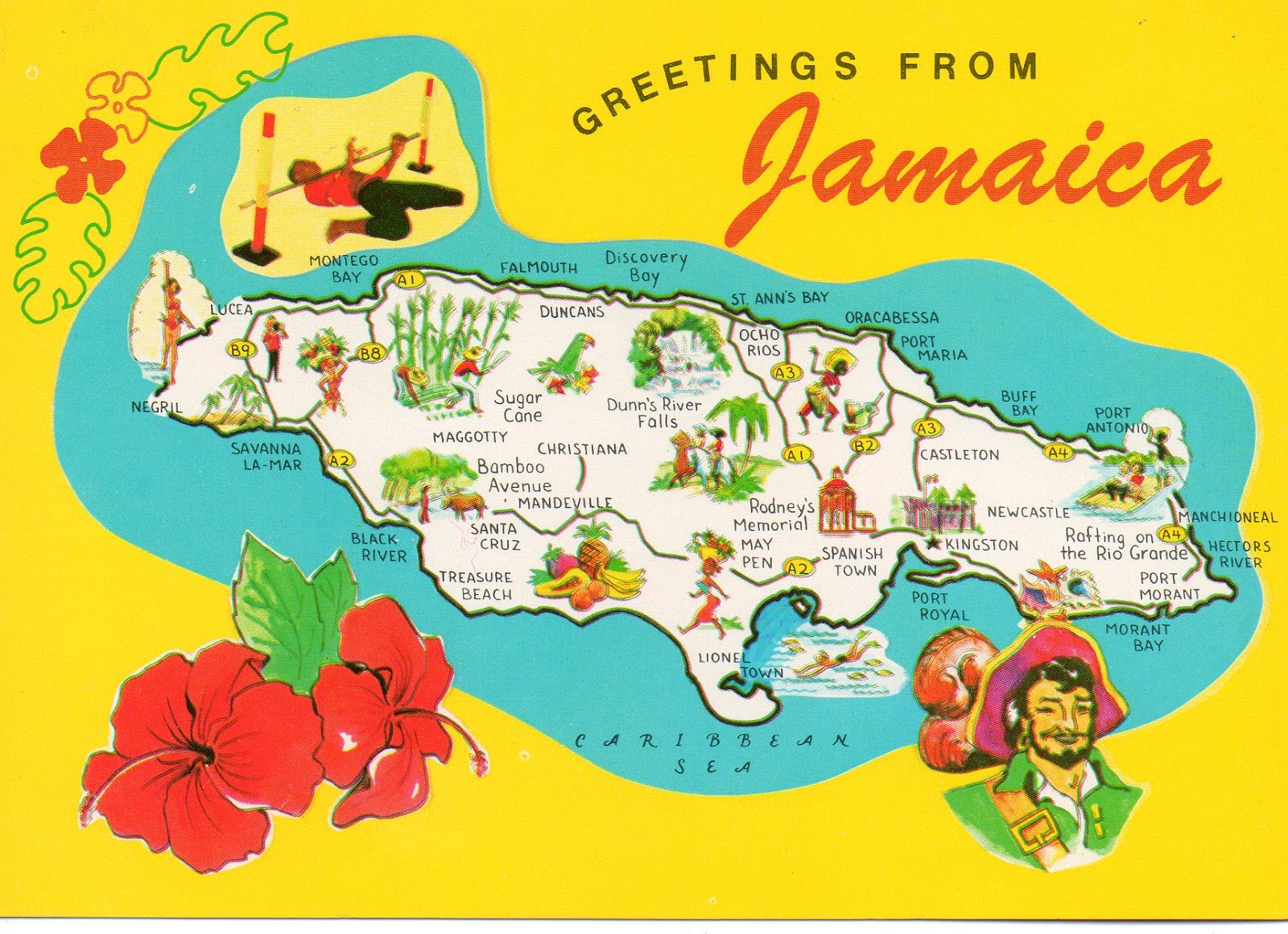 pocztówkowe mapy: Jamajka