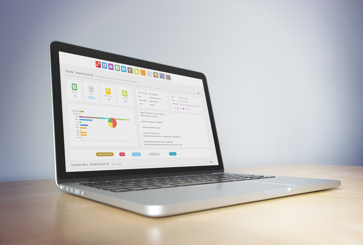 Copie écran logiciel Simple CRM