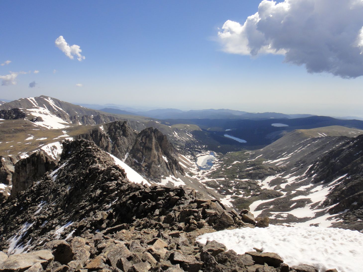 Hiking Rocky Mountain National Park: Apache Peak via Queens Way couloir.