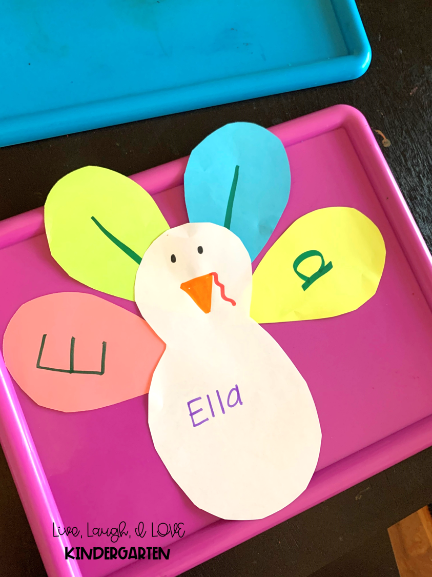 Thanksgiving turkey name art project