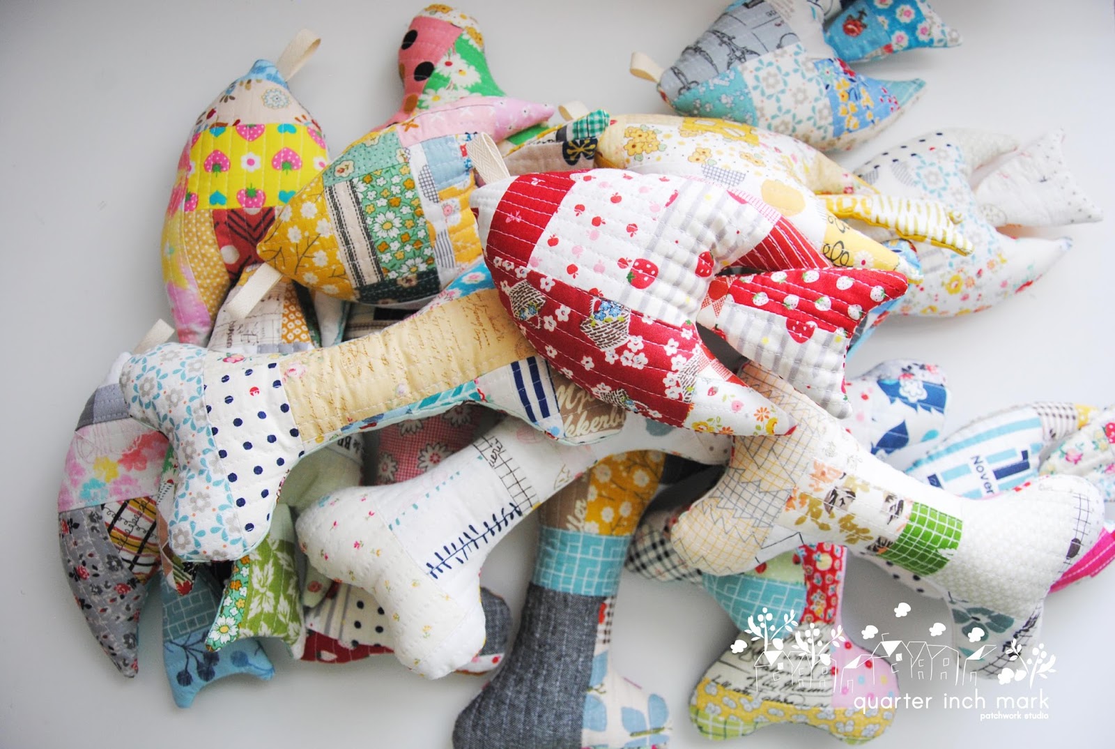 1/4" mark: Bently Fish Patchwork Sewing Pattern