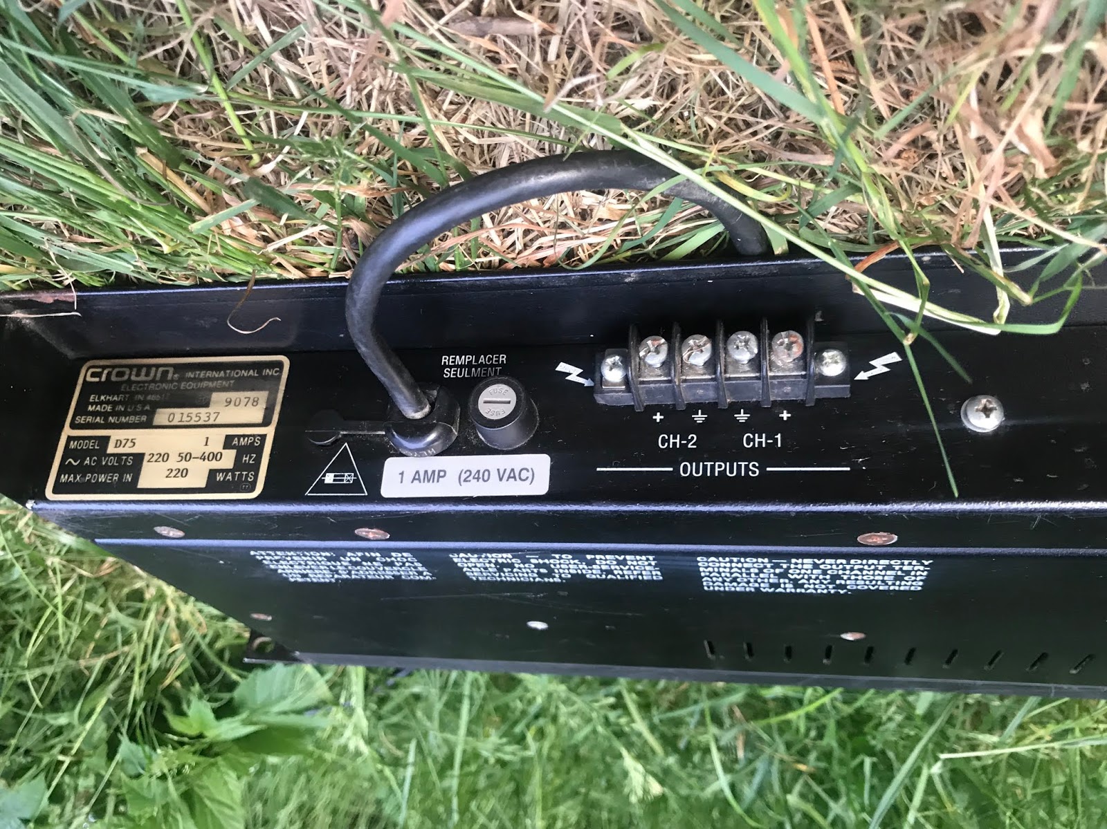 Infrequent Sound [sex.tex] technology: Crown D-75A Stereo Power ...