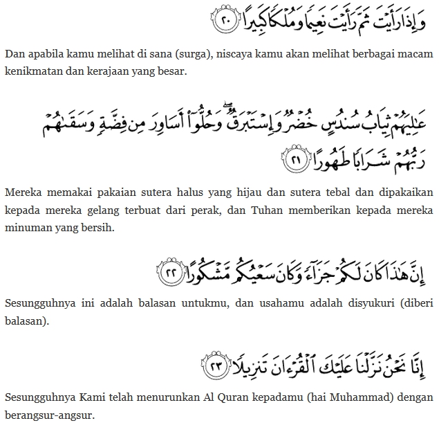 Surah Al-Insan dan Terjemahan | Lorong Terakhir
