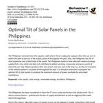 Optimal Tilt of Solar Panels in the Philippines : Schadow1 Expeditions ...