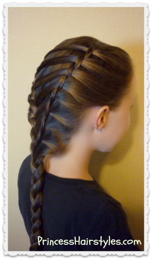 Waterfall Twist Ladder Braid Hairstyle, School Hairstyles | Hairstyles ...