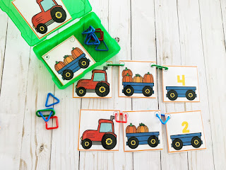 October Fine Motor Task Boxes for Preschool