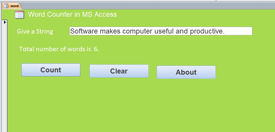 Free Programming Source Codes And Computer Programming Tutorials Word Counter In Microsoft Access