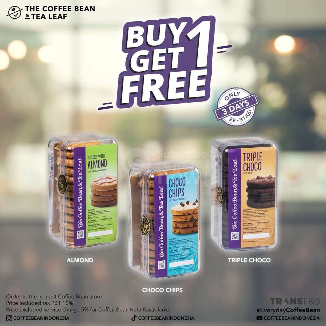 COFFEE BEAN Promo BELI 1 GRATIS 1 Aneka Cookies - scanharga