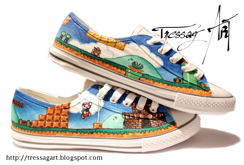 Tressag'ART - Custom Shoes - Créations: Custom Shoes Super Mario