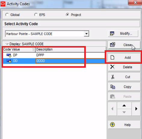 Primavera P6 Tutorial : Chapter 2.9 : Activity Codes
