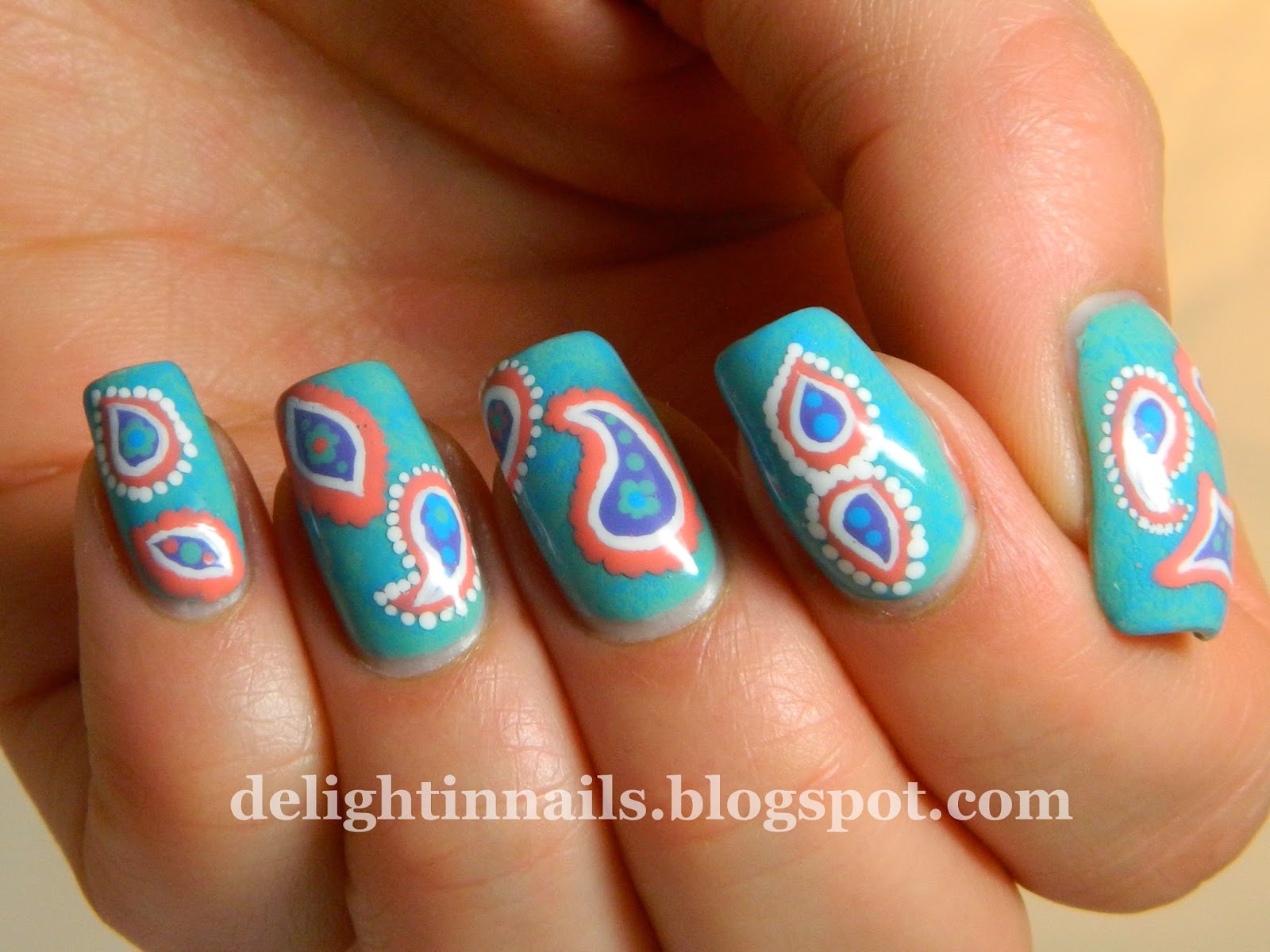 Delight In Nails: Paisley Patterned Nails with NYC