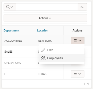 Custom Action Menu in Oracle APEX Reports