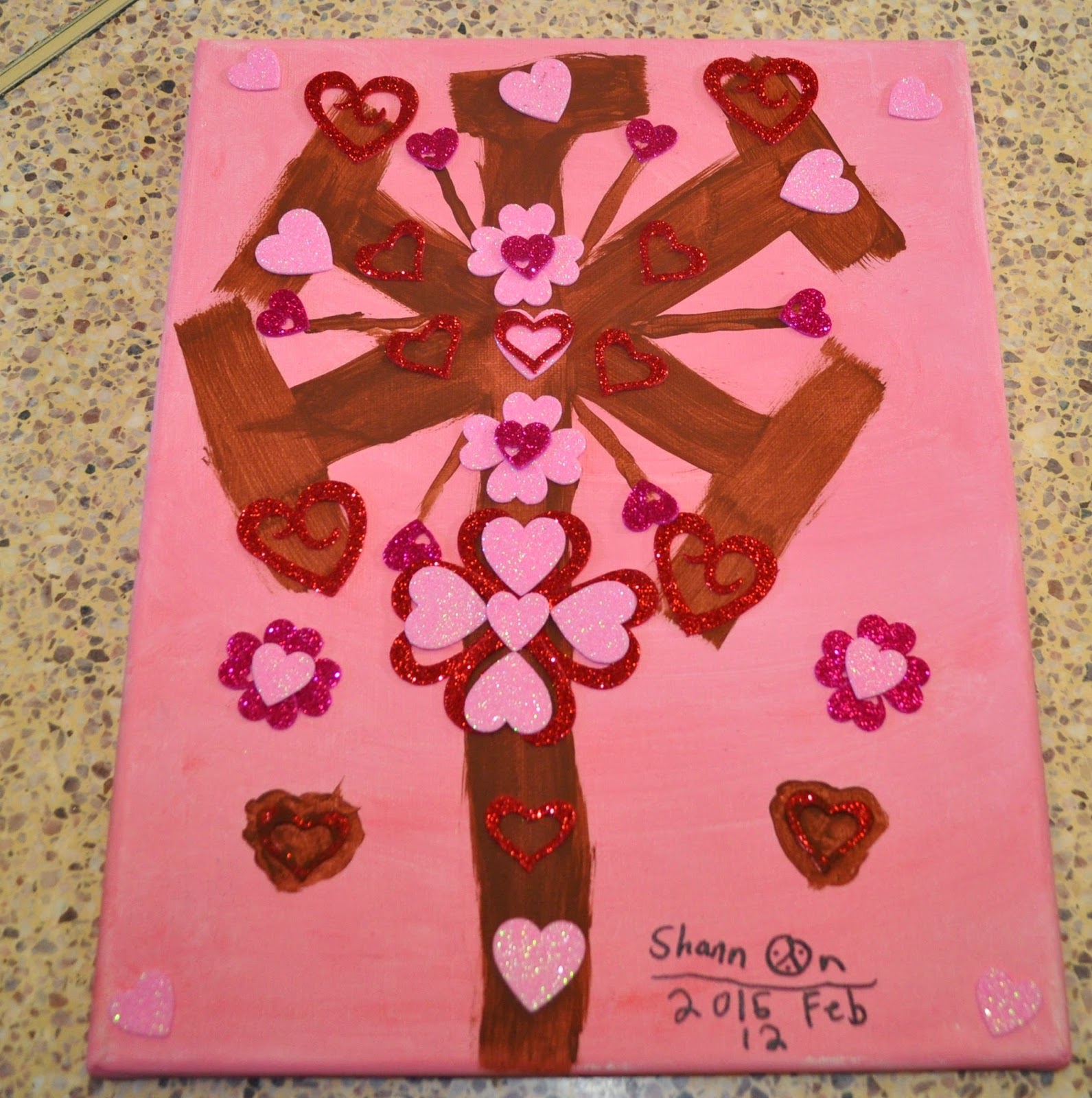 So Many Stamps: Kids Craft Class Valentine Heart Tree Painting