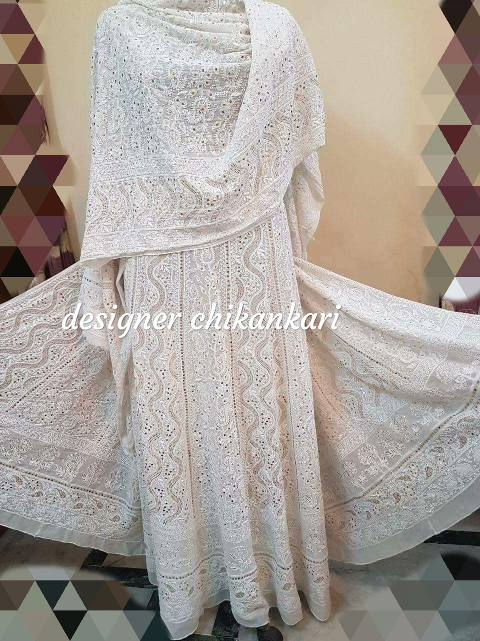 Lucknowi Chikankari Anarkali, Lucknowi Chikankari Saree, Lucknowi ...