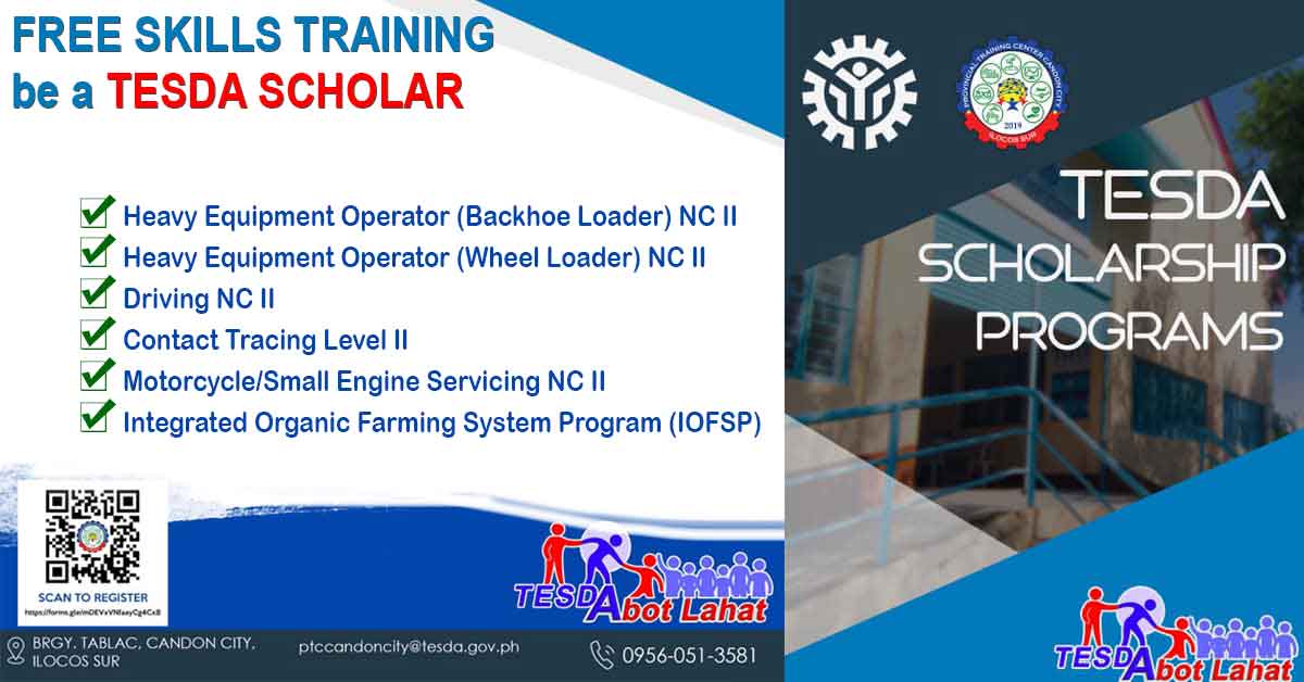 Maging TESDA Scholar (No Tuition Fee)