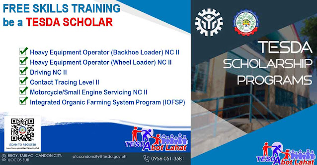 Maging TESDA Scholar (No Tuition Fee)