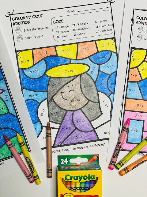 An Apple For The Teacher: Las Posadas Color By Number Math Facts ...
