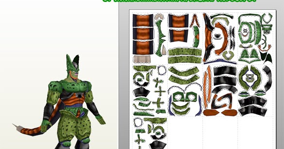 Dragon Ball Z Imperfect Cell Papercraft