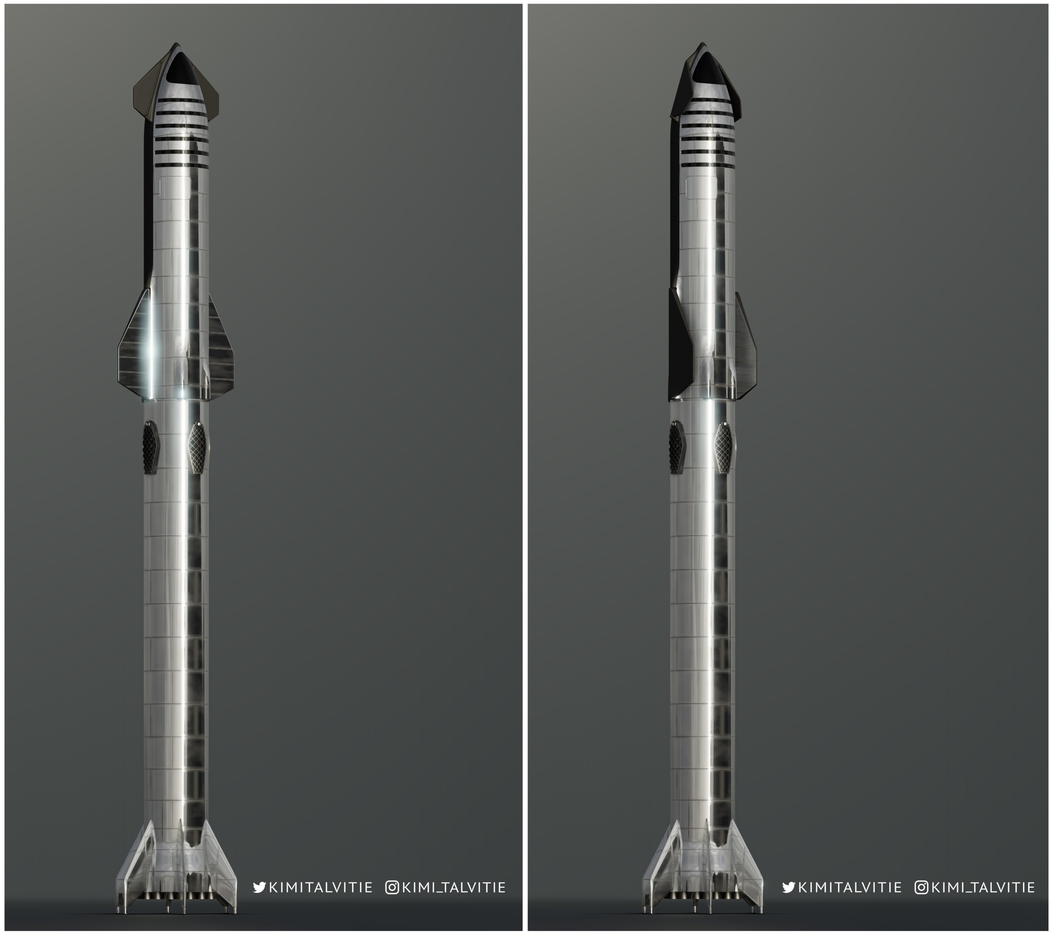 SpaceX new Starship next to Super Heavy booster by Kimi Talvitie ...