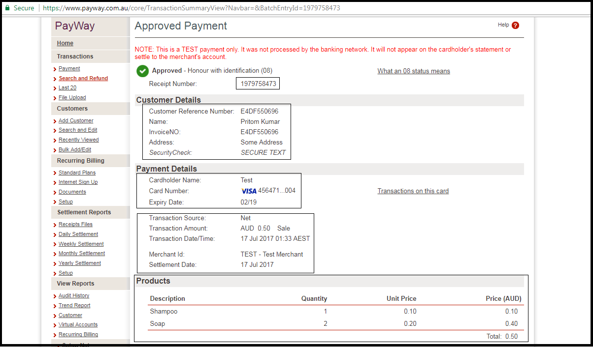 Code Samples: PayWay Payment GateWay | Hosted Payment Page Setup ...