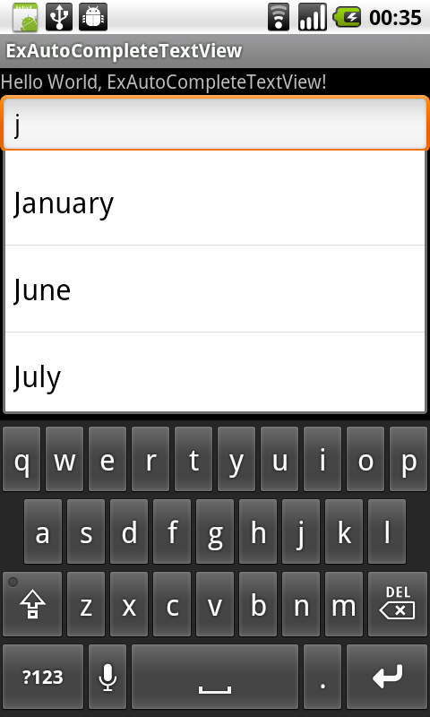 Android Coding Autocompletetextview