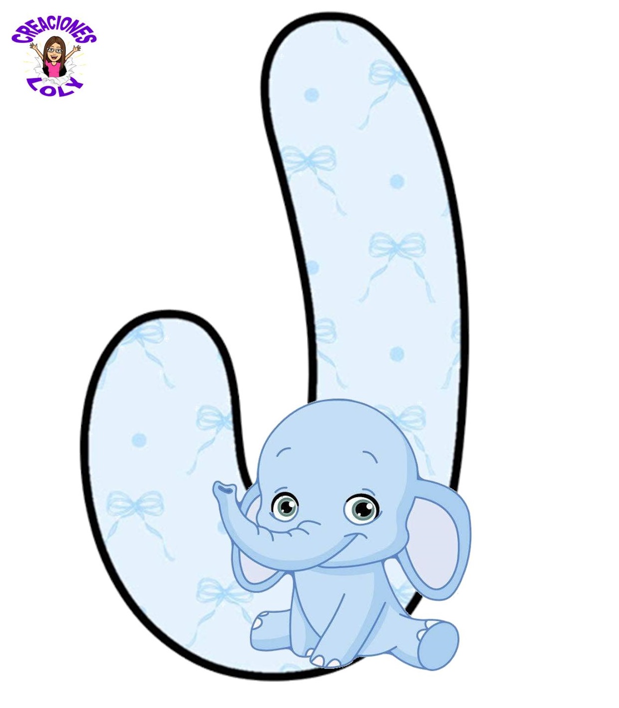 Creaciones Loly: Abecedario Elefante Celeste