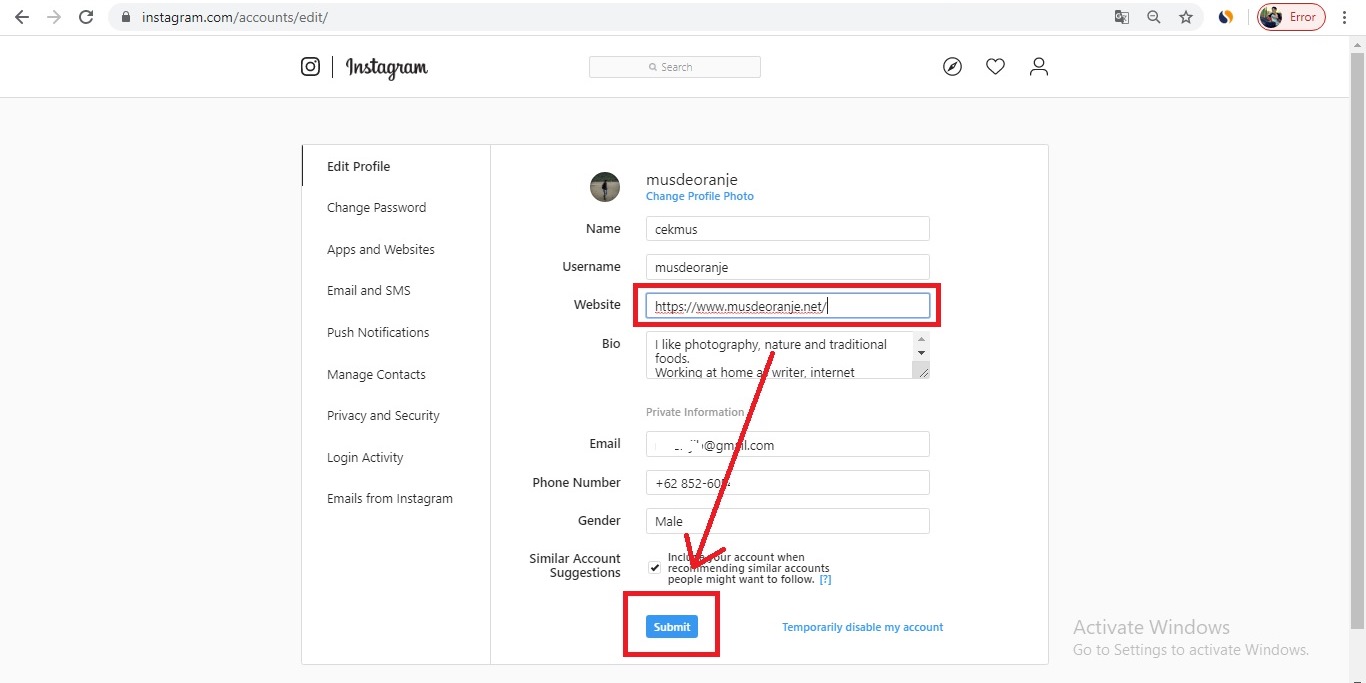 Cara Menambahkan Link Di Bio Instagram Dengan Cepat