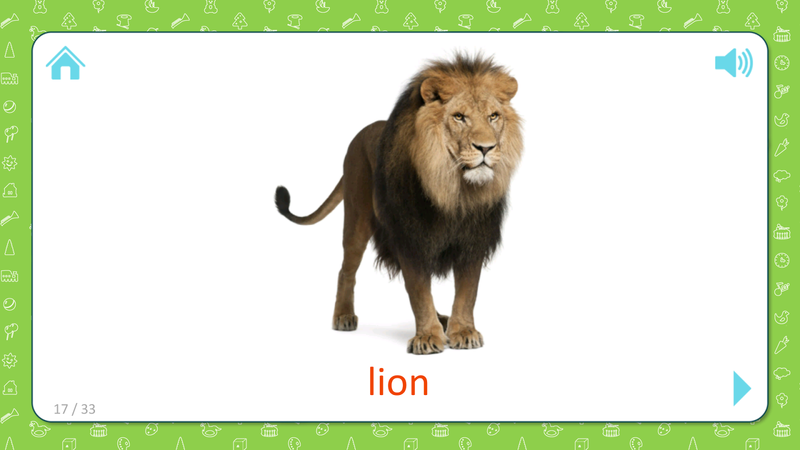Flashcards for Kids: Lion - Wild Animals - Flashcards for Kids