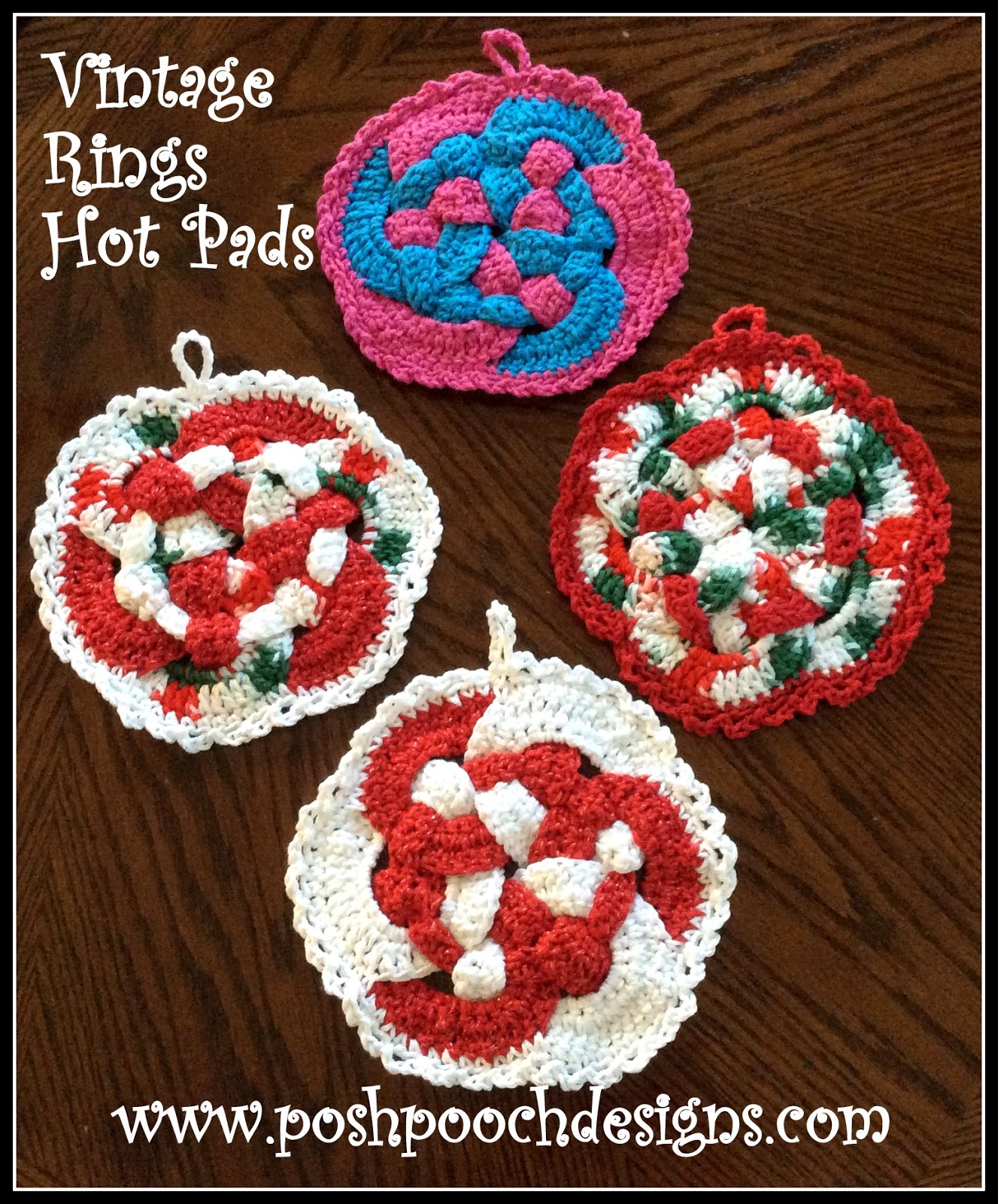 Posh Pooch Designs : Vintage Rings Hot Pad Crochet Pattern | Posh Pooch ...