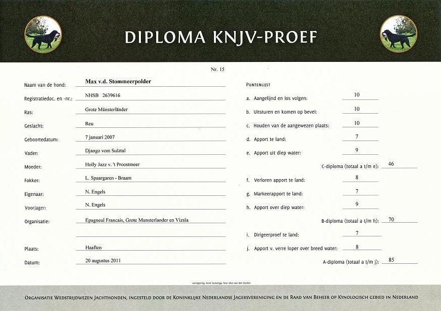 Django en Floris: KNJV Jachthondenproef, mijn eerste A-diploma (20 ...