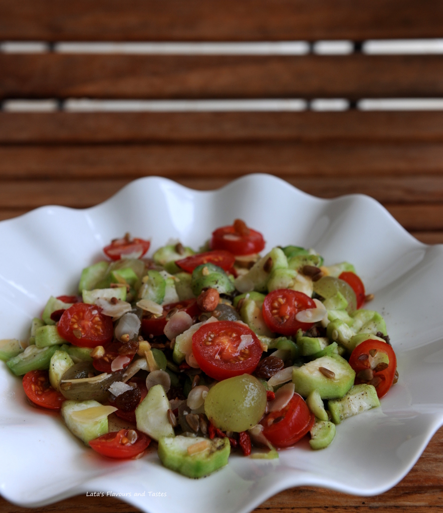 Flavours and Tastes: Tender Ridge Gourd Salad with Nuts