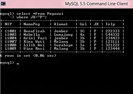 Dian Indrian: macam-macam syntax MySQL