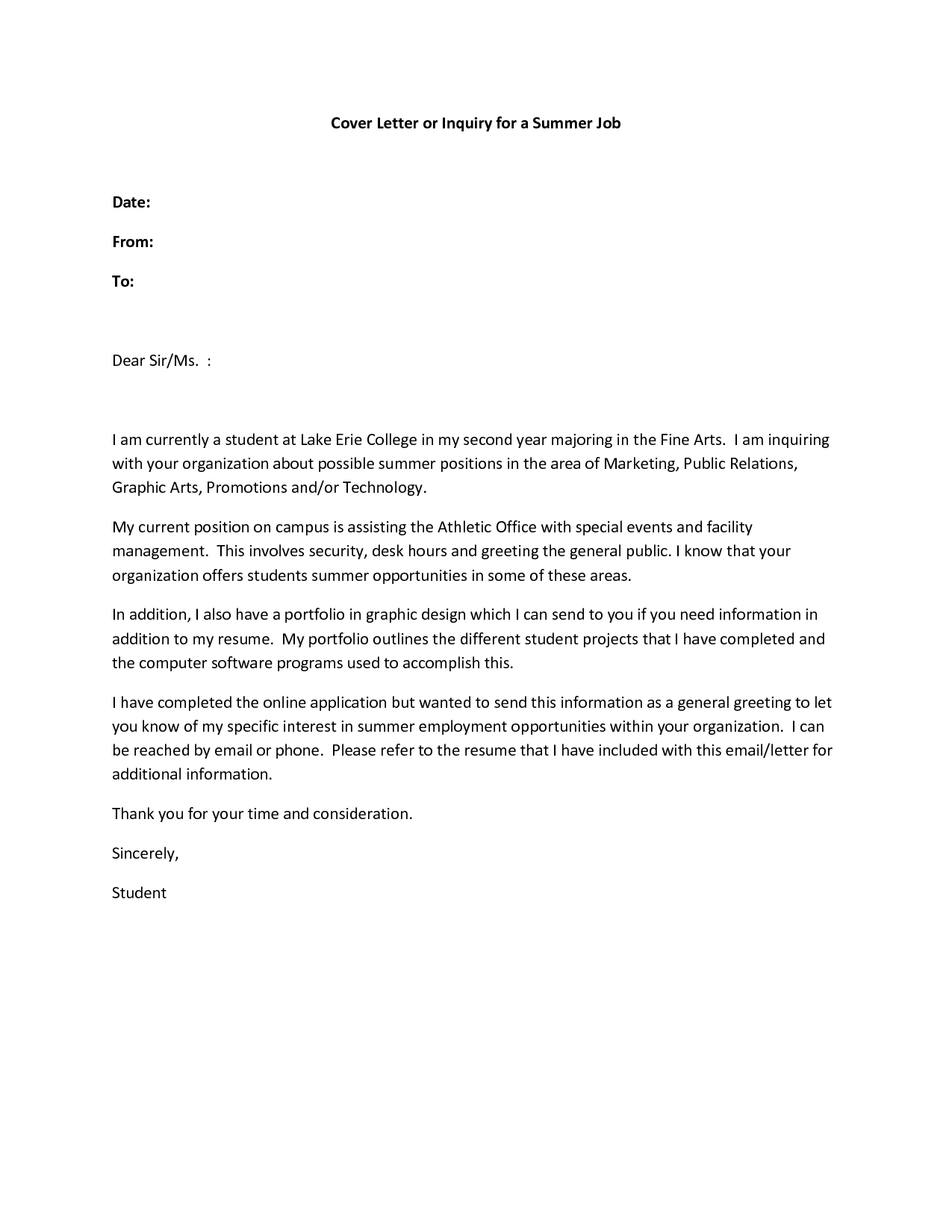 Sample Cover Letter For College Student Summer Job Sample Letter sample-cover-letter-for-college-student-summer-job-sample-letter