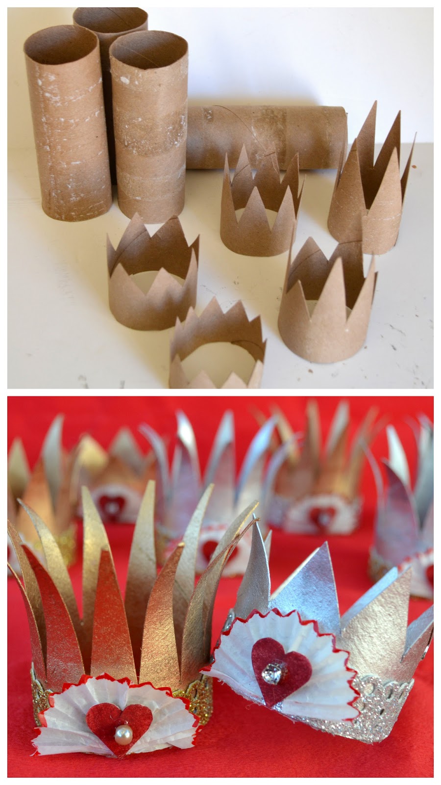 Valentines Fit for a King or Queen ~ Mini Upcycled Paper Crowns