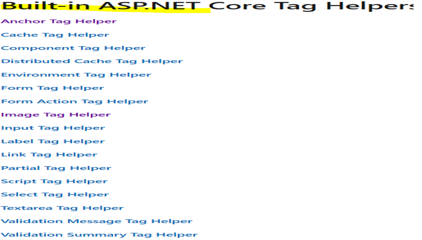.Net Blog by Asif: Part 15 : Tag Helpers