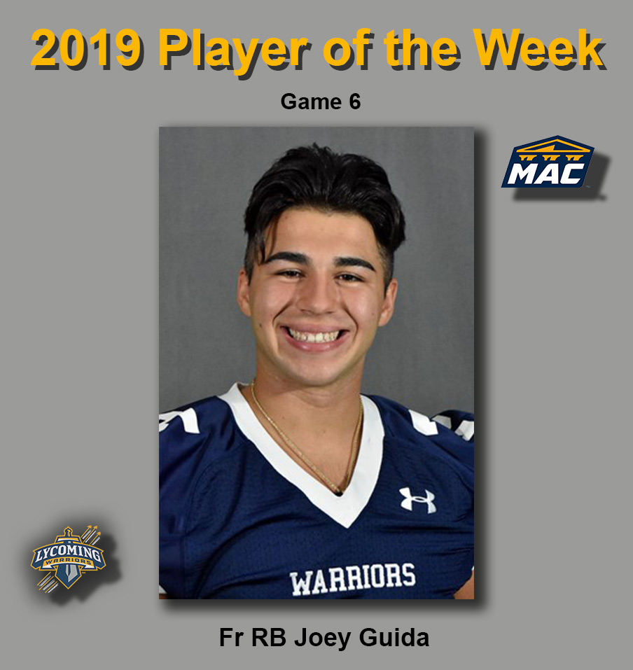 Lycoming Football: Lycoming Football 2019 Player of the Week Game 6 vs ...