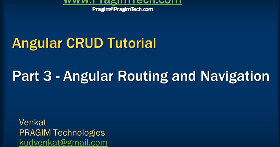 Sql Server Net And C Video Tutorial Angular Routing And Navigation Slides